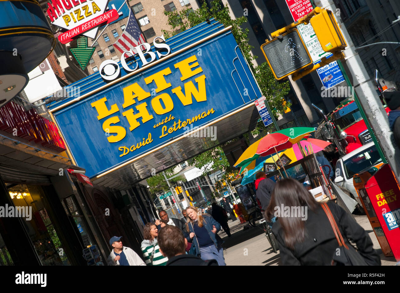 USA, Manhattan, Midtown, Broadway, David Letterman's Late Show studios ...