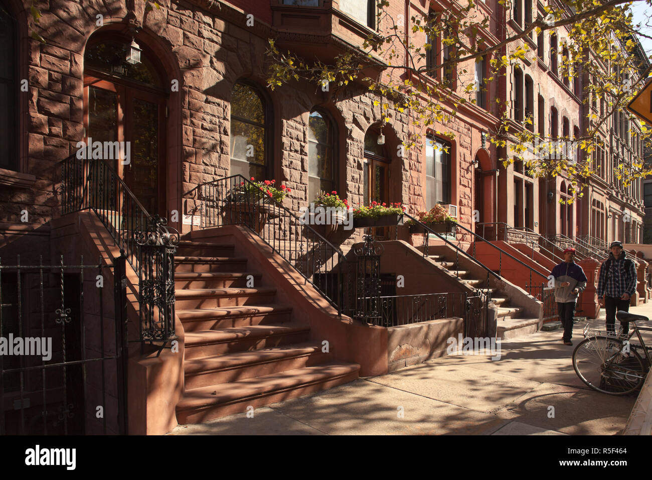 Brownstone buildings in Harlem, Manhattan, New York City, USA Stock ...