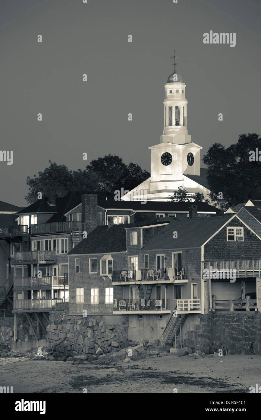 USA, Massachusetts, Cape Ann, Rockport, town view from Front Beach ...