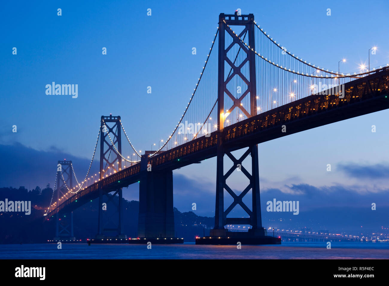 USA, California, San Francisco, Embarcadero, The Bay Bridge Stock Photo ...