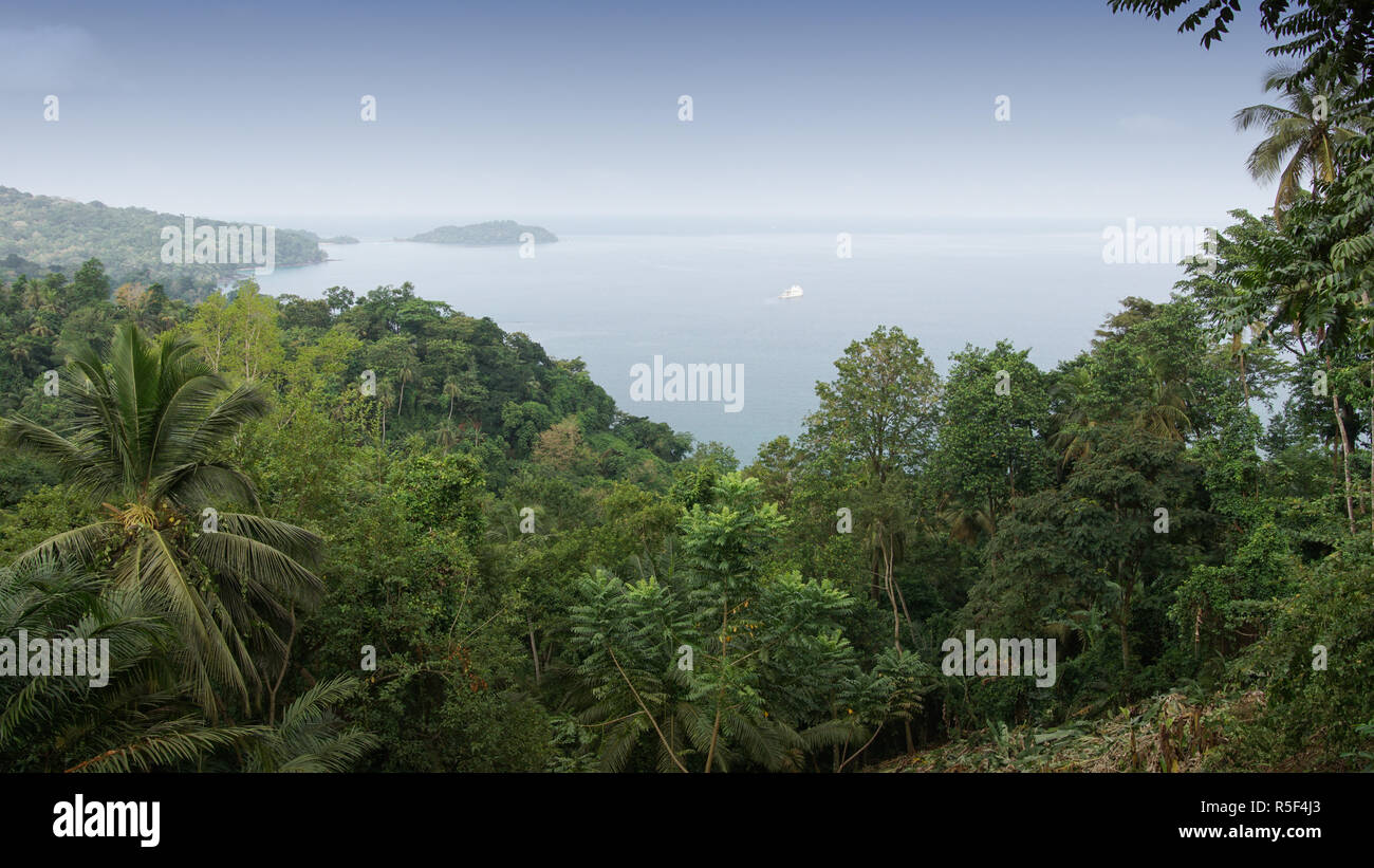 landscape on the north coast of principe island,sao tome and principe ...