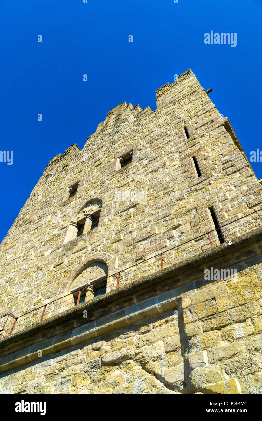 detail view of a tower inside the historic castle complex in ...
