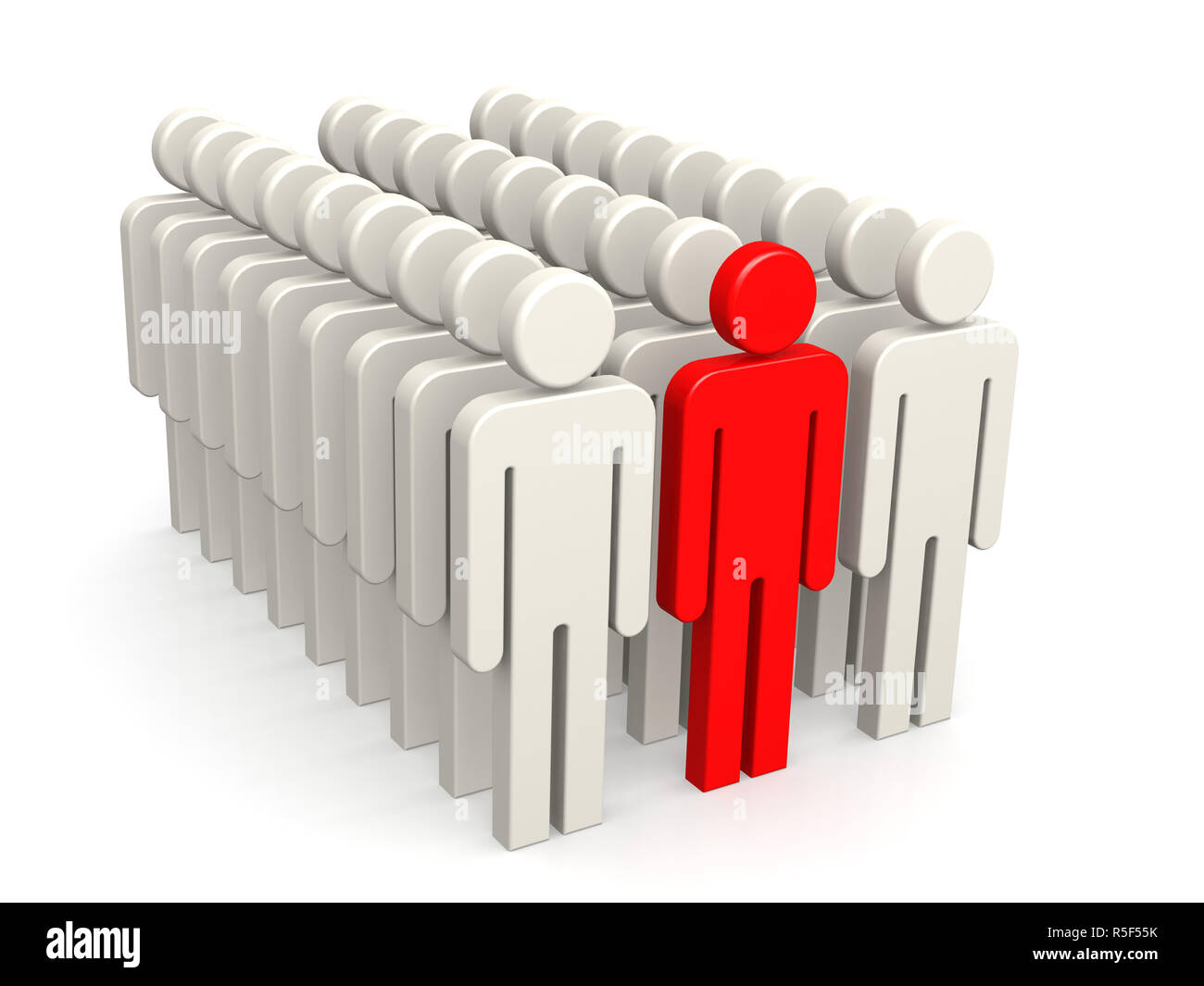 Red leader and the group Stock Photo - Alamy