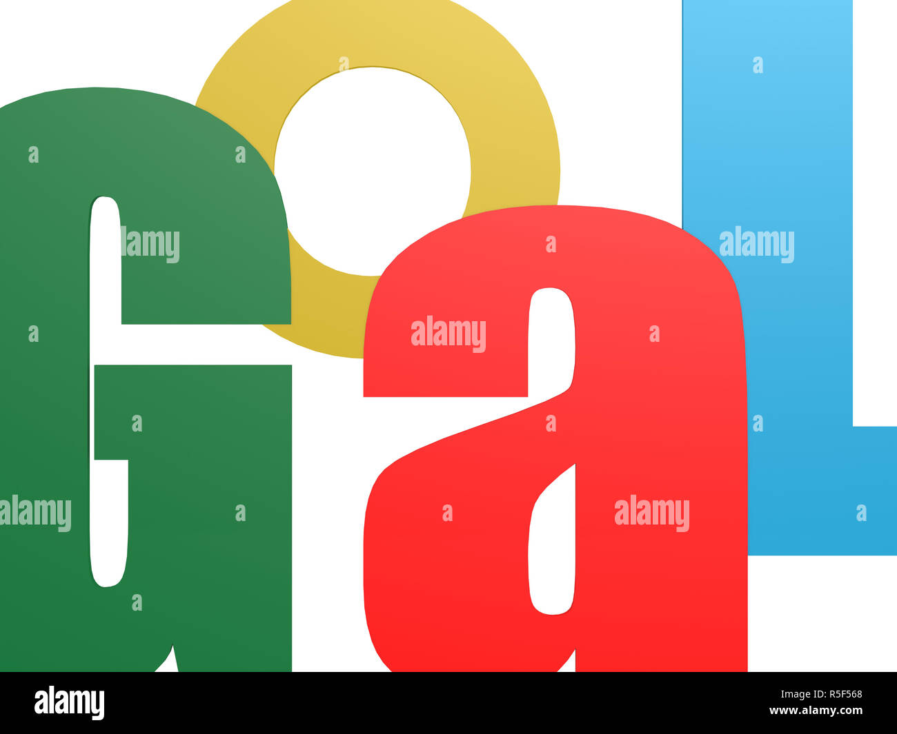 Goal word with four colors Stock Photo - Alamy