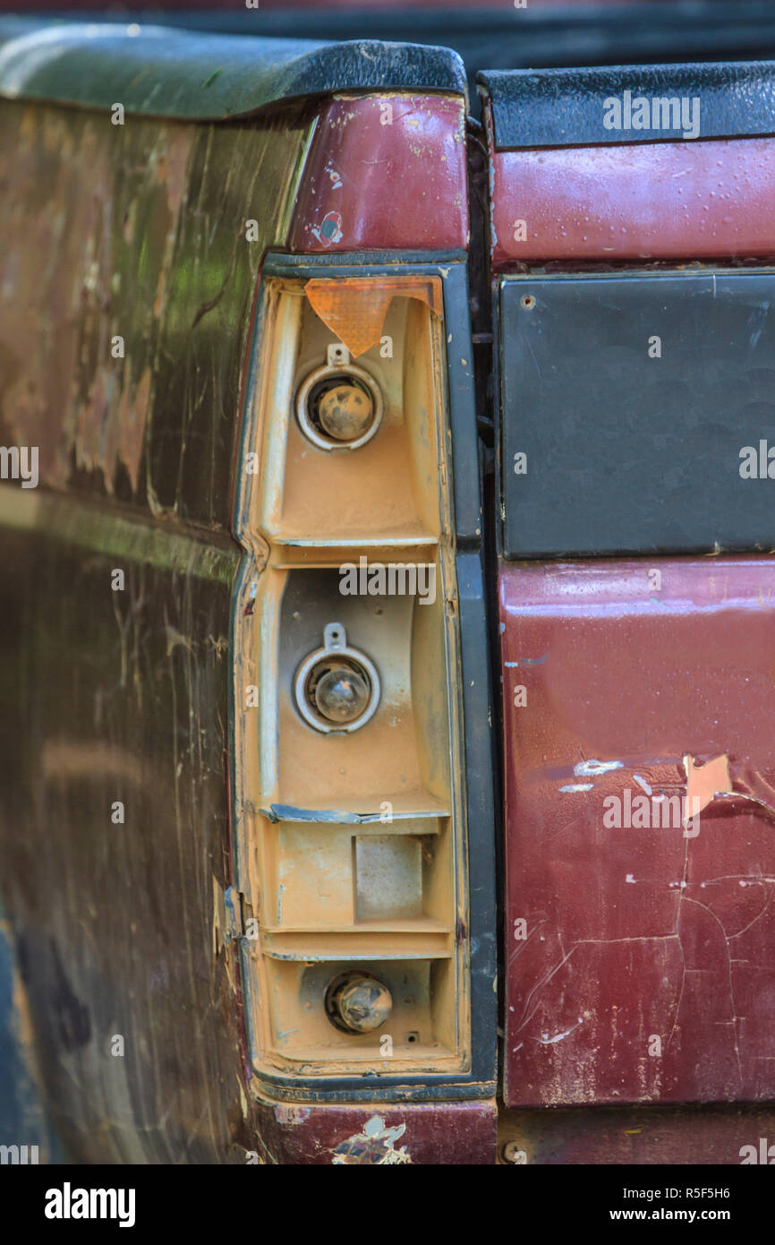 Detail of a broken brake light Stock Photo - Alamy