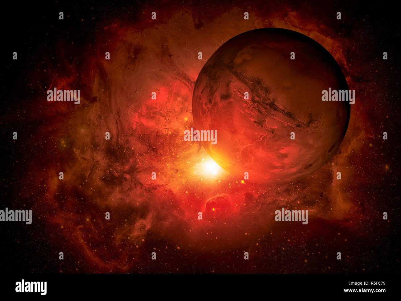Solar System - Mars. It is the fourth planet from the Sun Stock Photo ...