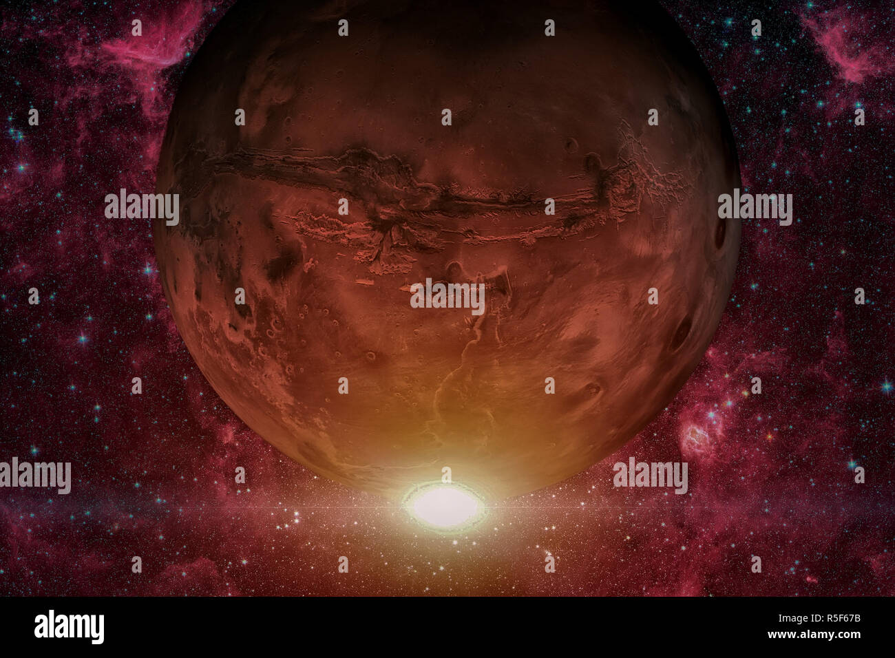 Solar System - Mars. It is the fourth planet from the Sun Stock Photo ...