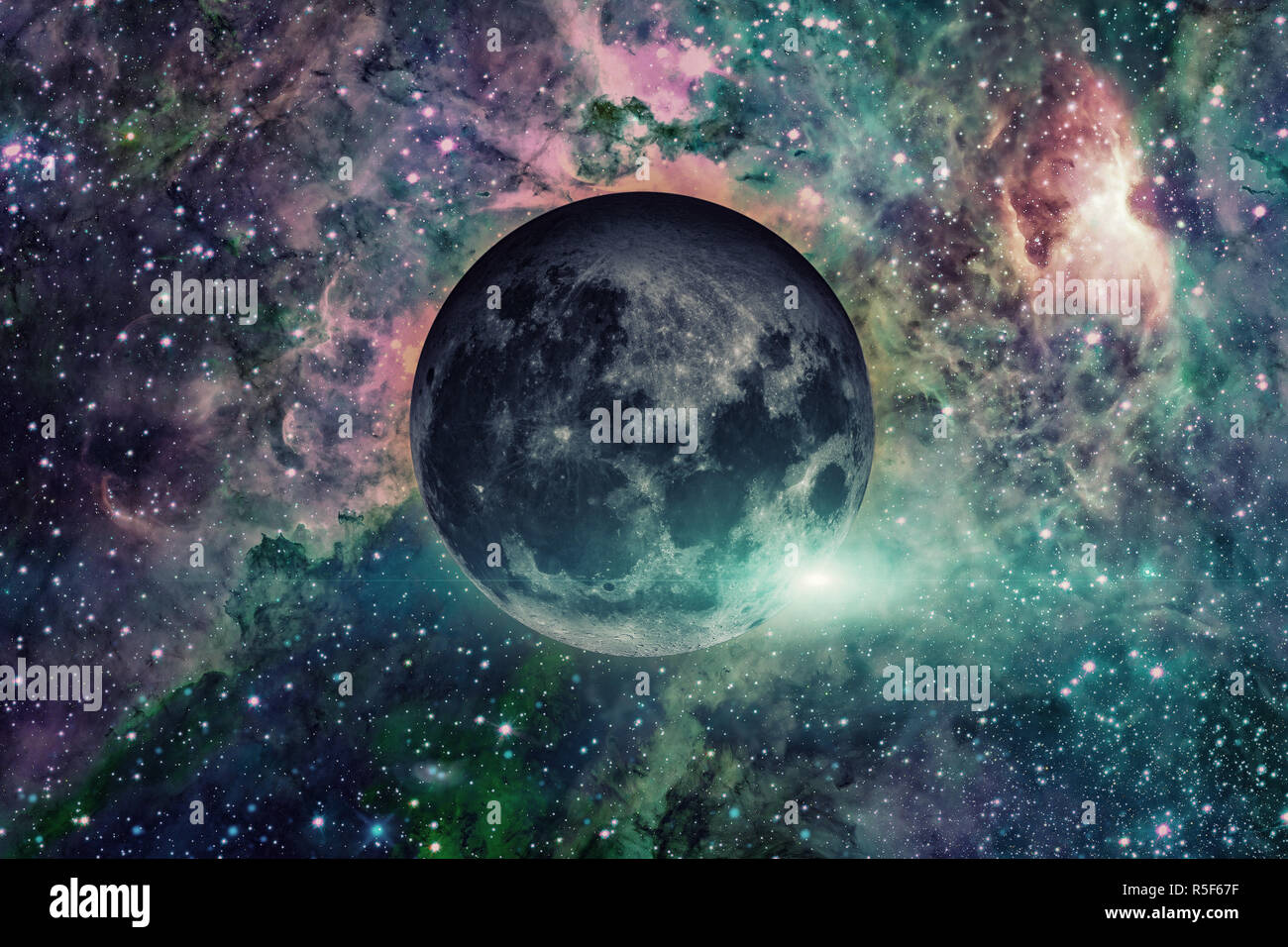 Earths Moon. Outer space background Stock Photo - Alamy