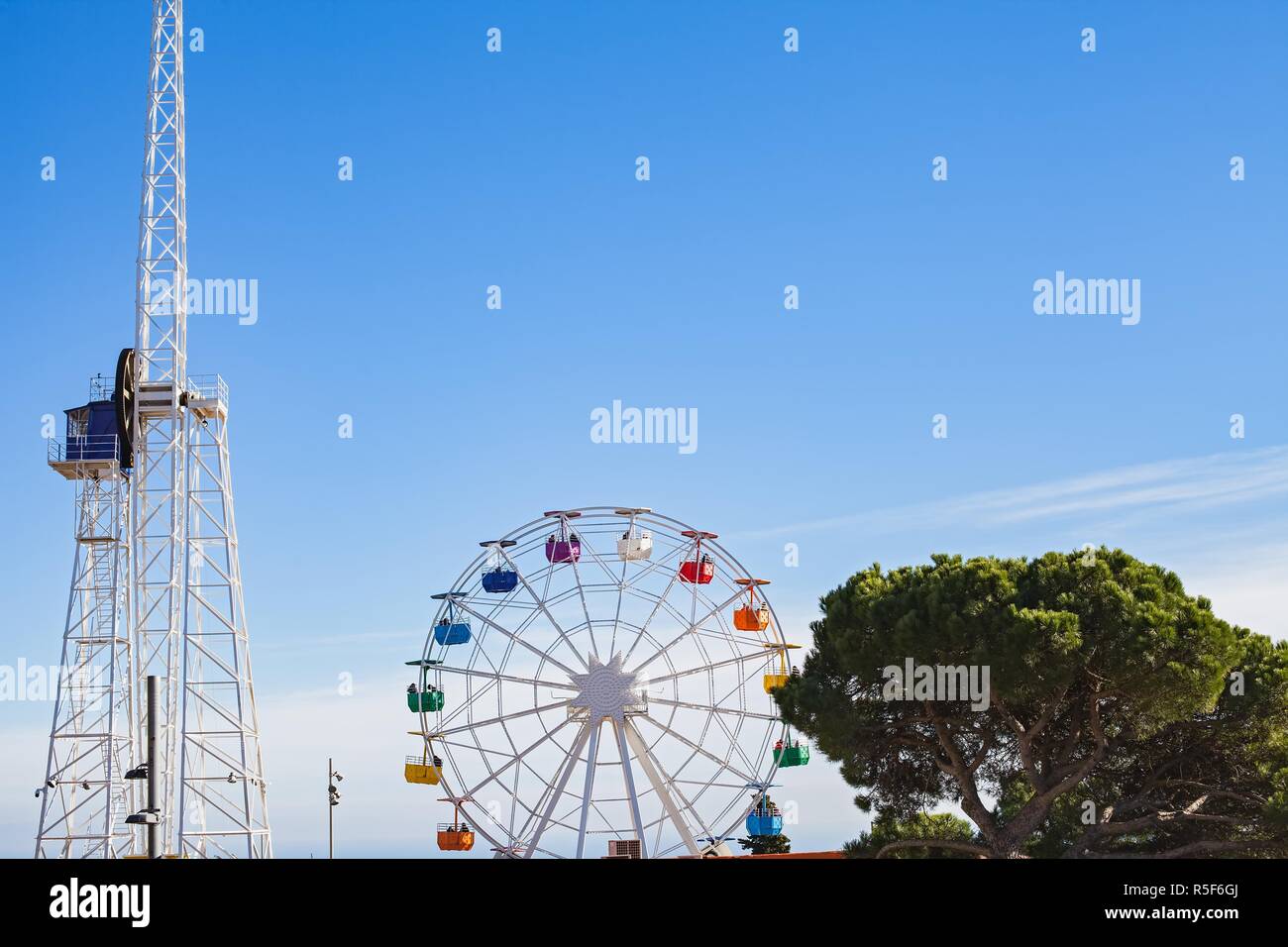 Barcelona tibidabo funfair ride fun hi-res stock photography and images ...