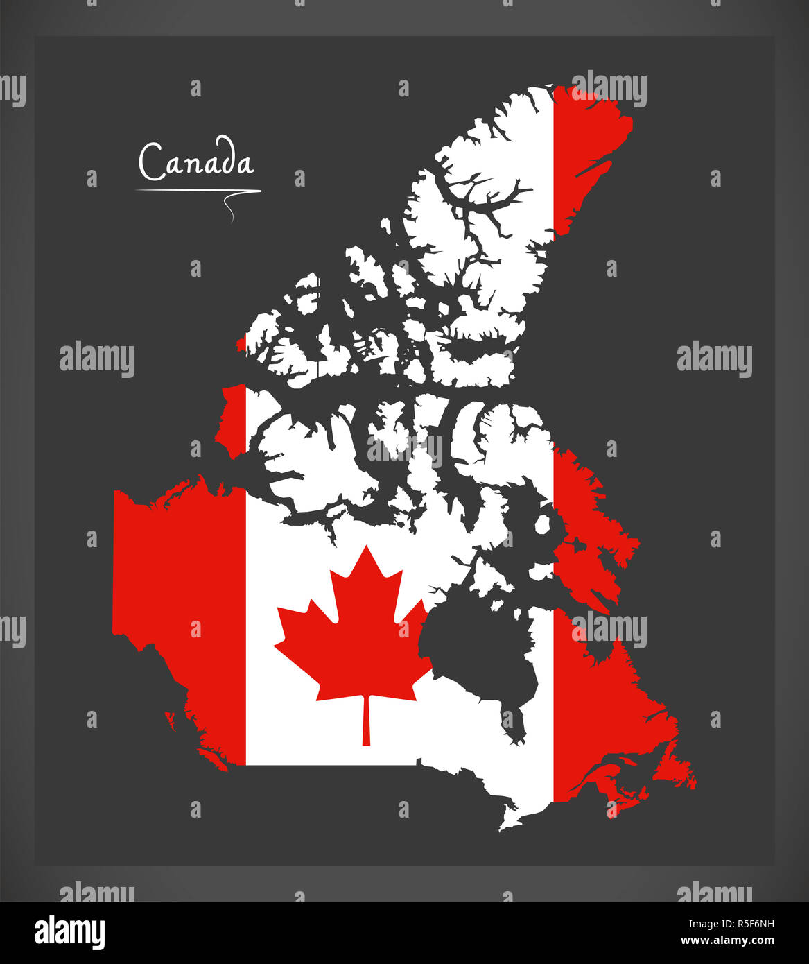 Canada map with Canadian national flag illustration Stock Photo - Alamy