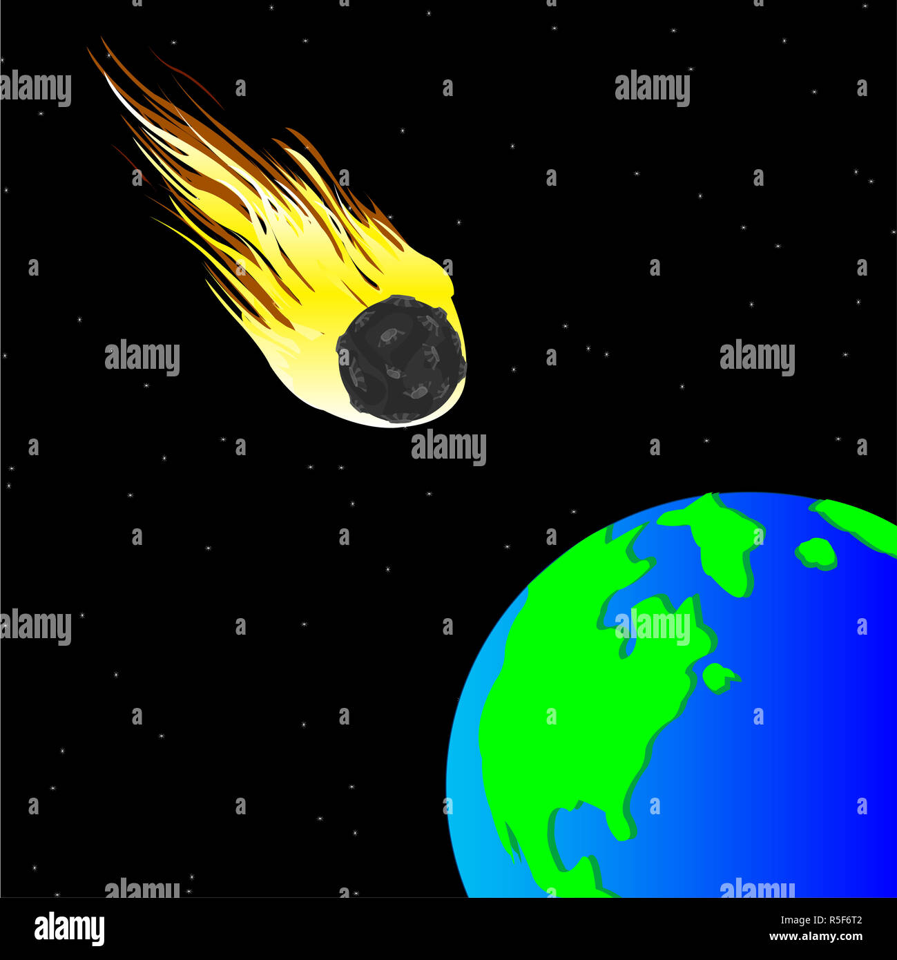 Comet and planet land Stock Photo - Alamy