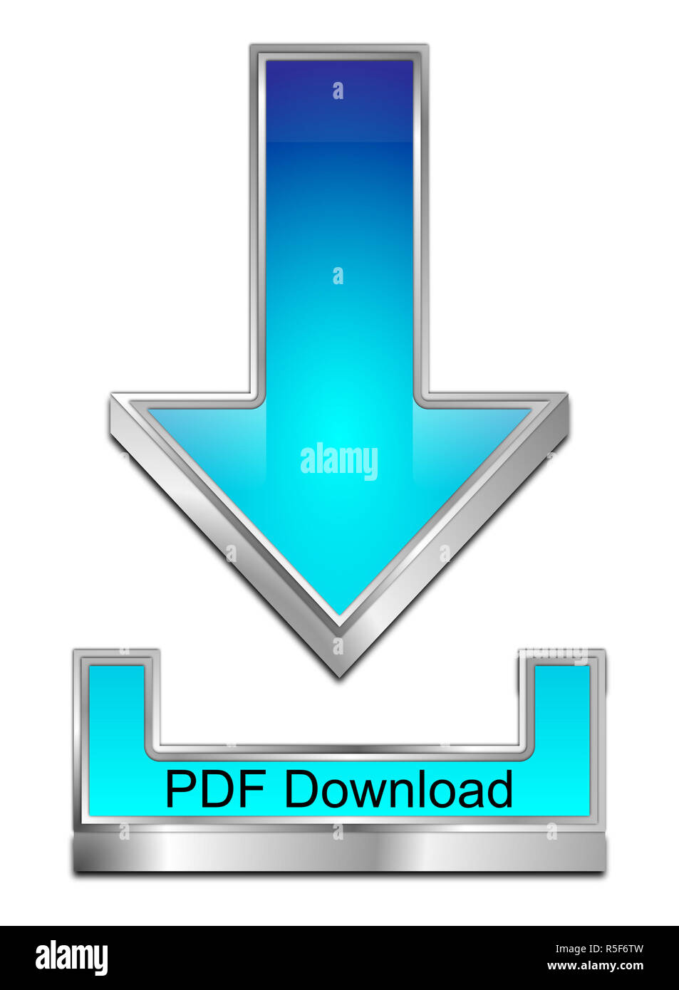 light blue PDF Download Symbol - 3D illustration Stock Photo - Alamy