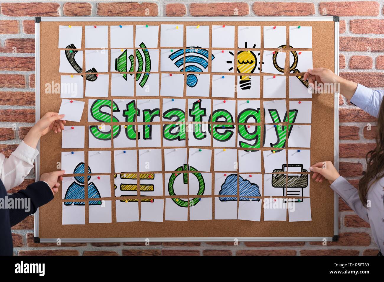 Business People Making Strategy Concept With Adhesive Notes Stock Photo ...
