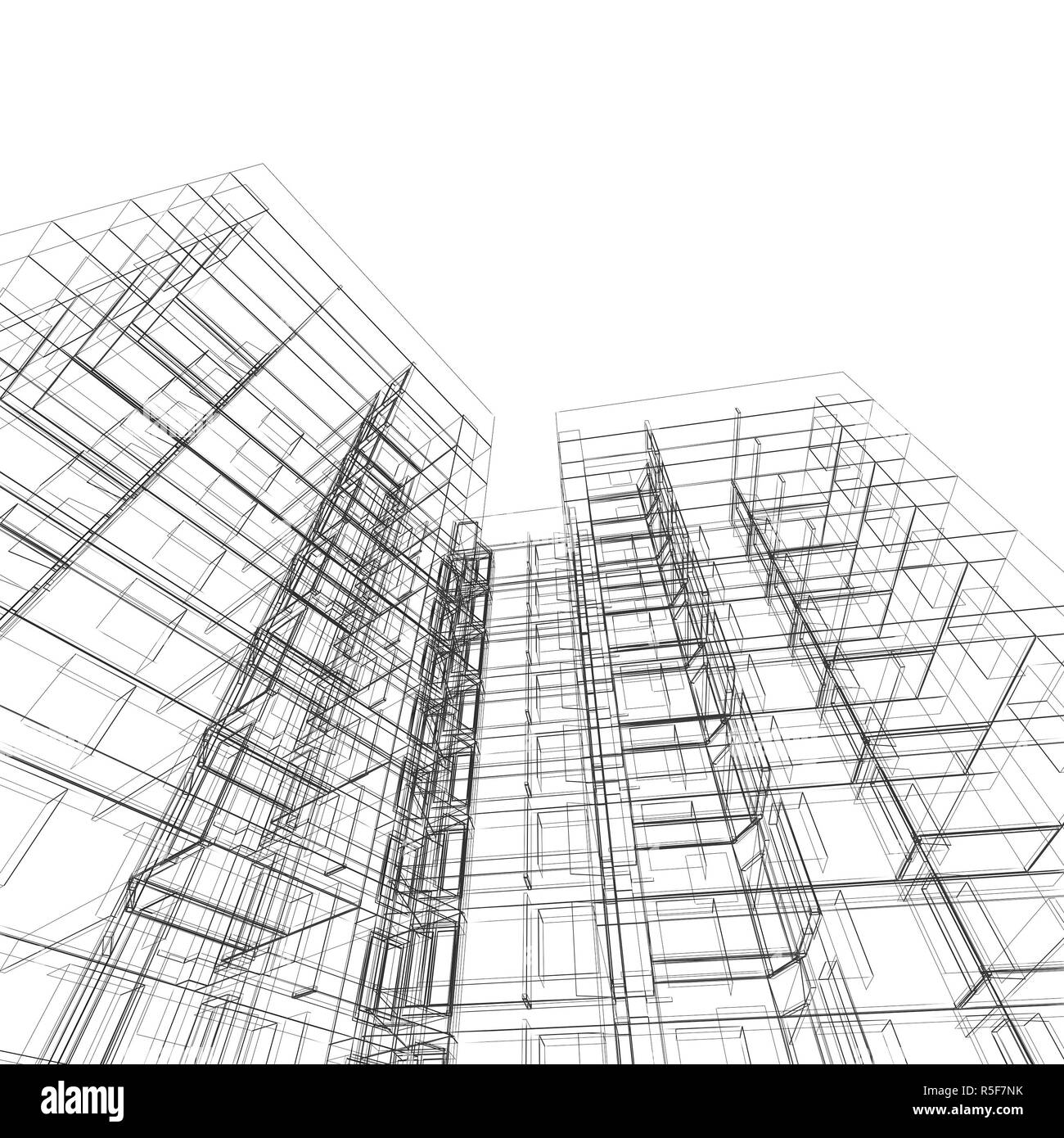 Abstract architecture 3d scene Stock Photo - Alamy