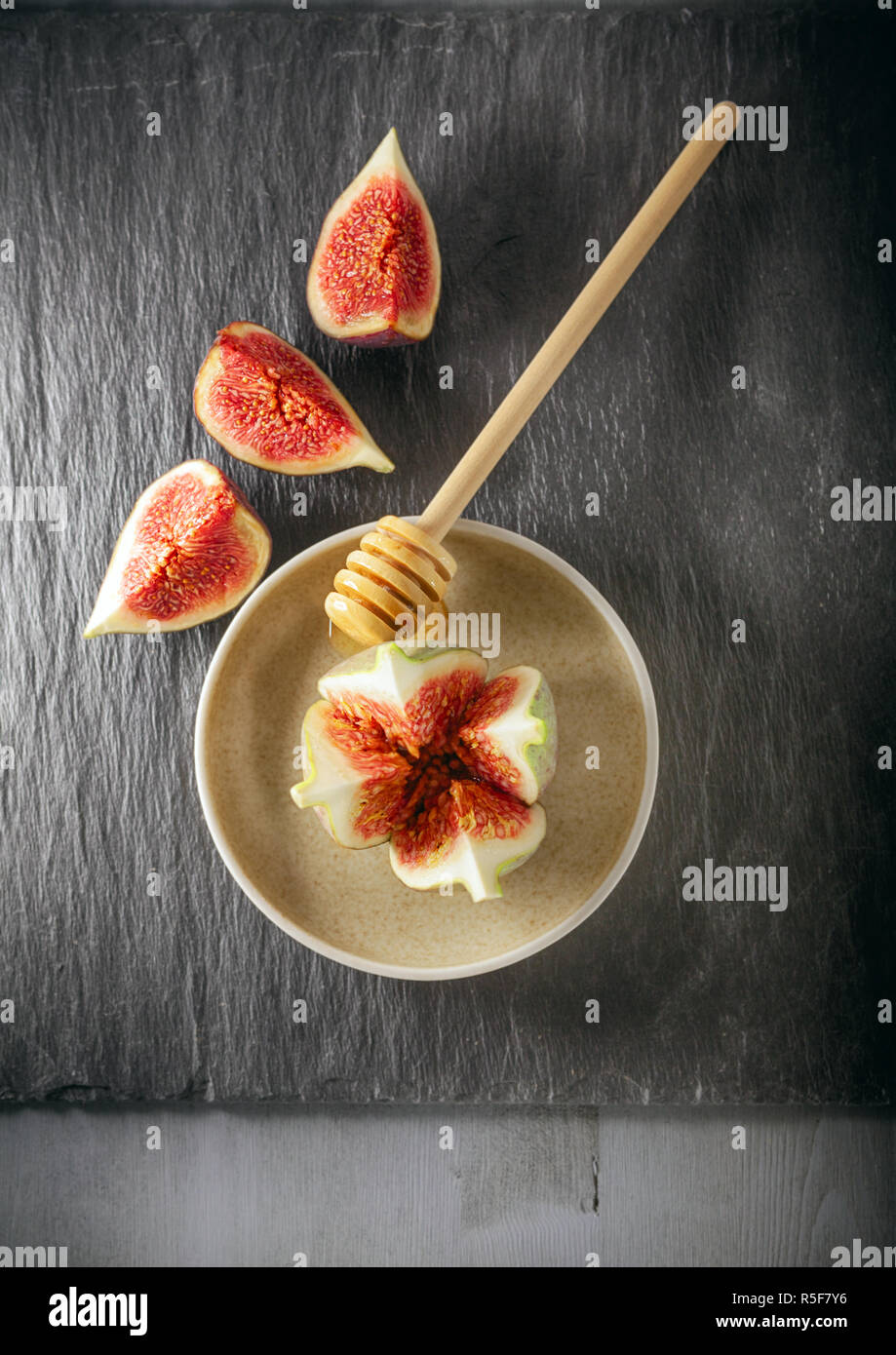 Fresh fig on the plate Stock Photo - Alamy