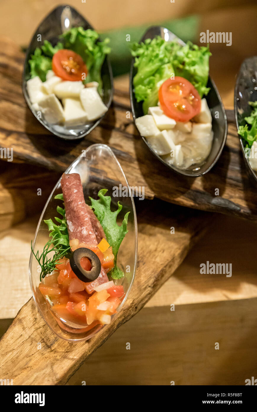 canape on spoon Stock Photo - Alamy