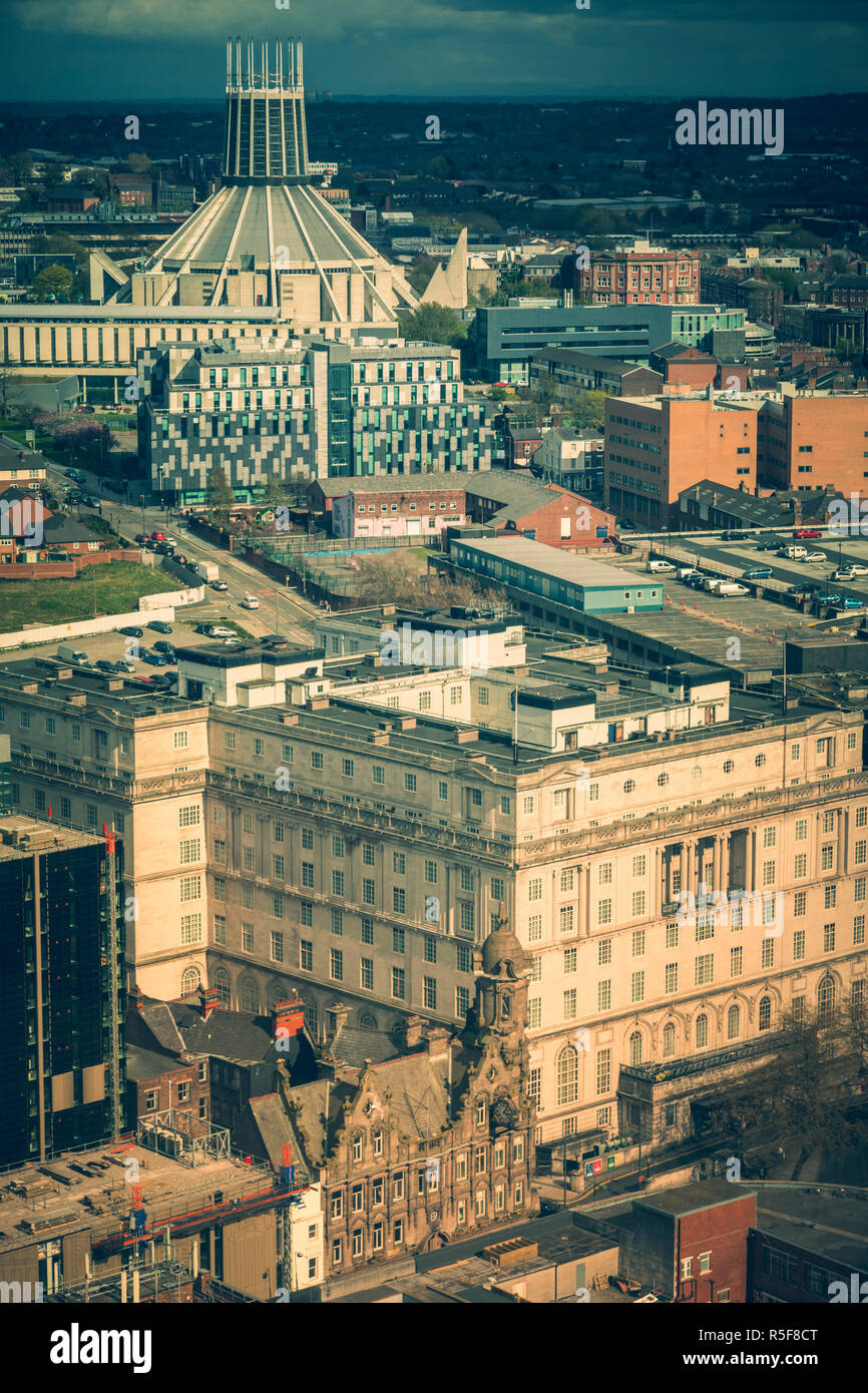 Liverpool city aerial church street hi-res stock photography and images ...