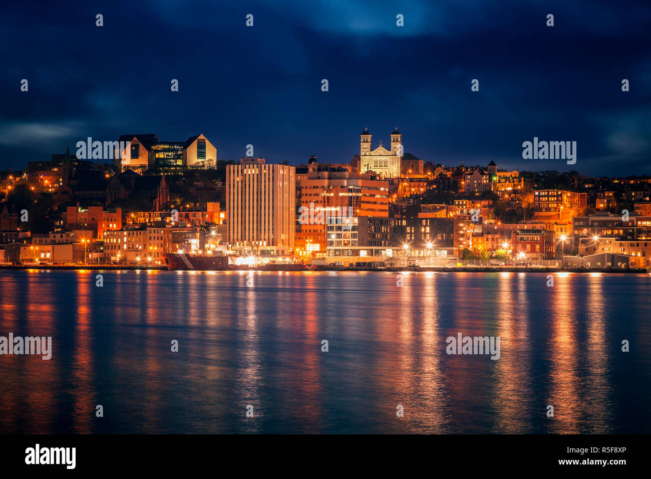 Panorama of St. John's at night. St. John's, Newfoundland and Labrador ...