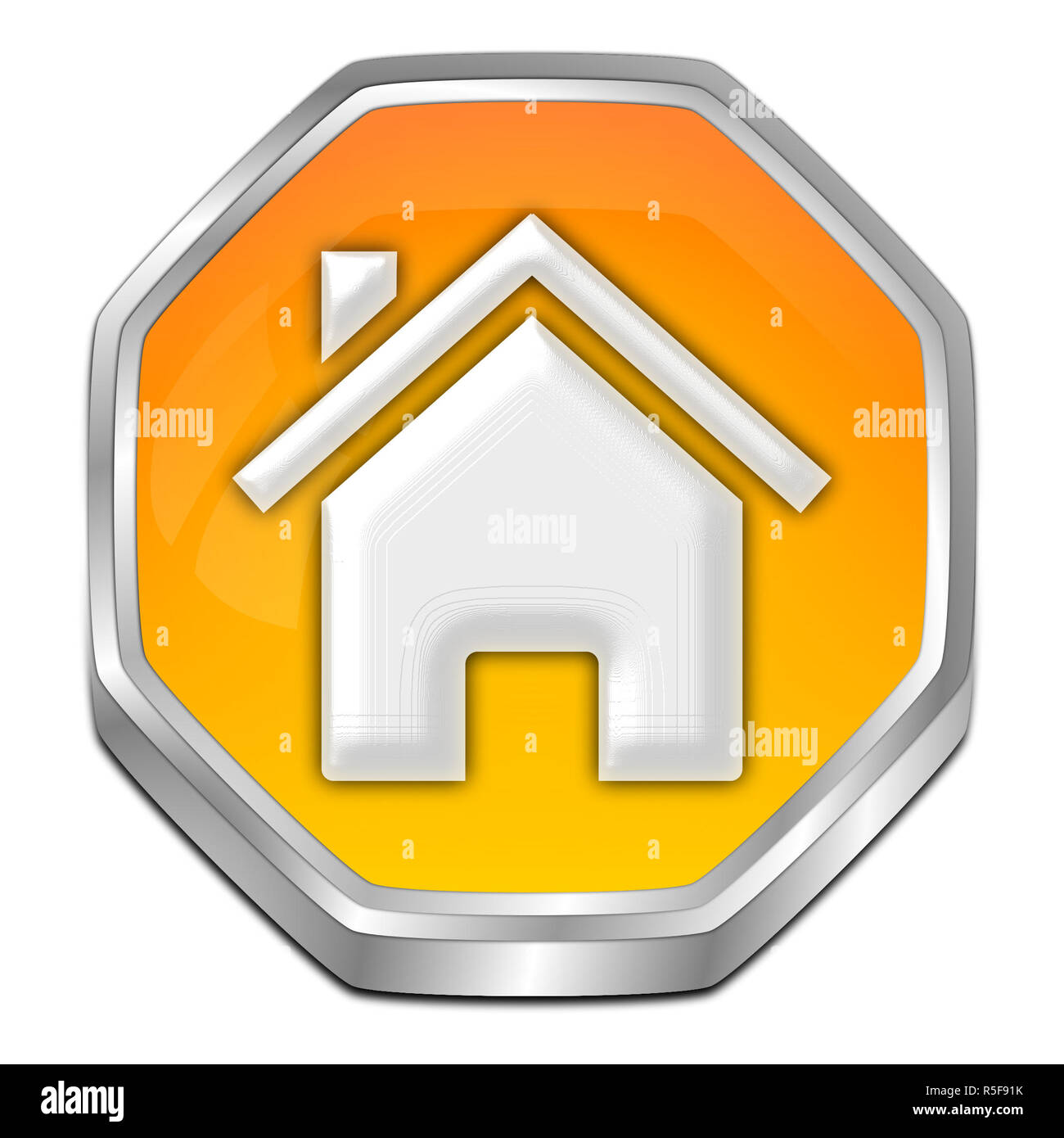 decorative orange Home Button - 3D illustration Stock Photo - Alamy