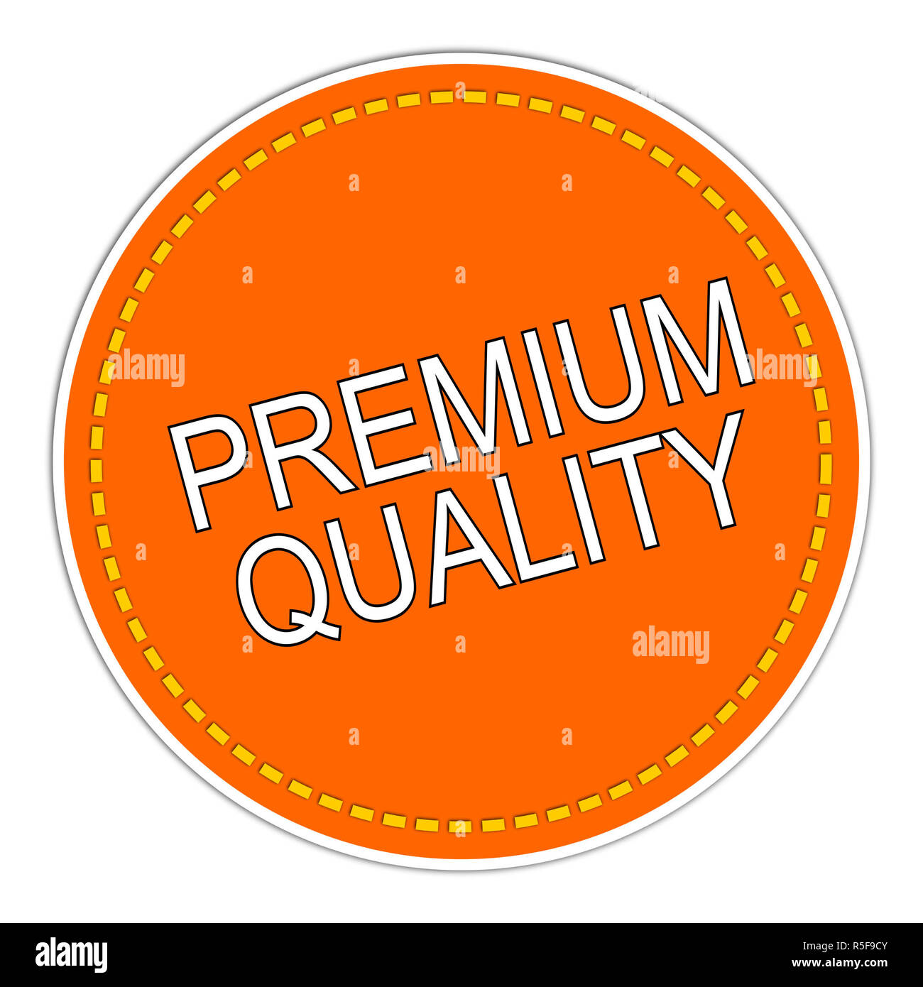 orange Premium Quality sticker - illustration Stock Photo - Alamy