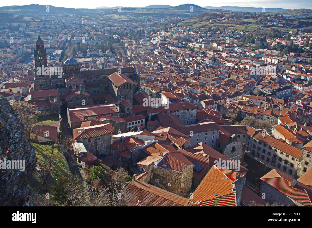 View of the city of Le Puy en Velay in Auvergne, France Stock Photo - Alamy