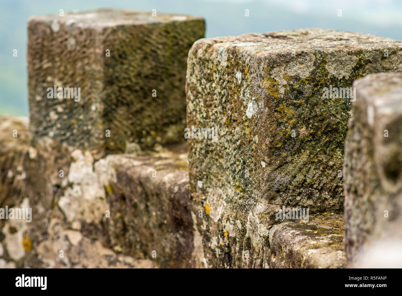 battlements of a castle Stock Photo - Alamy