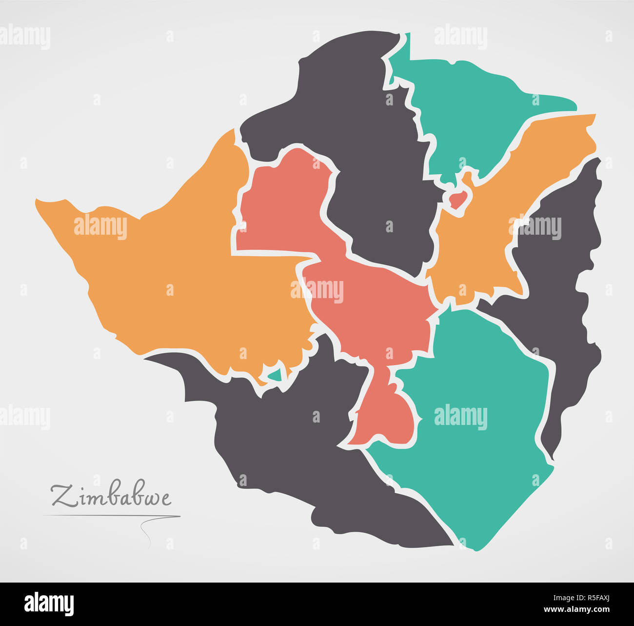 Zimbabwe silhouette map hi-res stock photography and images - Alamy
