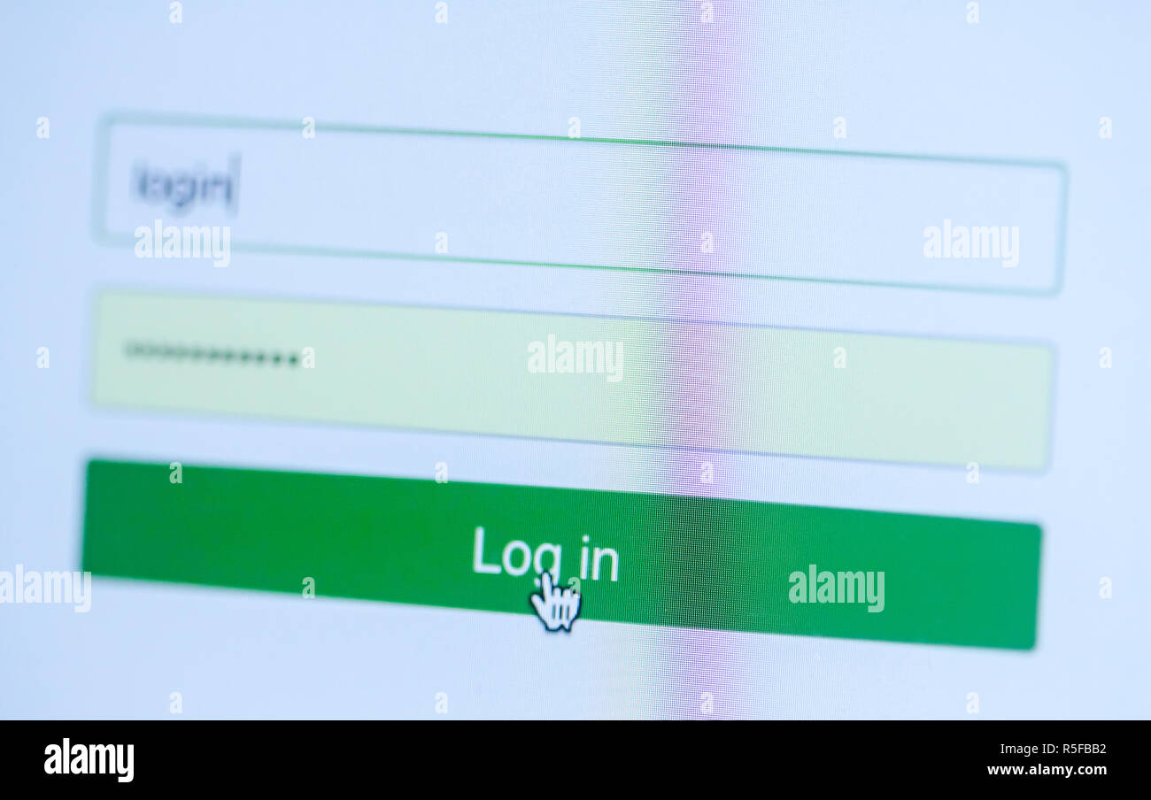 green log in form Stock Photo - Alamy