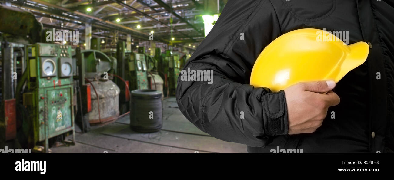 Worker with safety helmet Stock Photo - Alamy