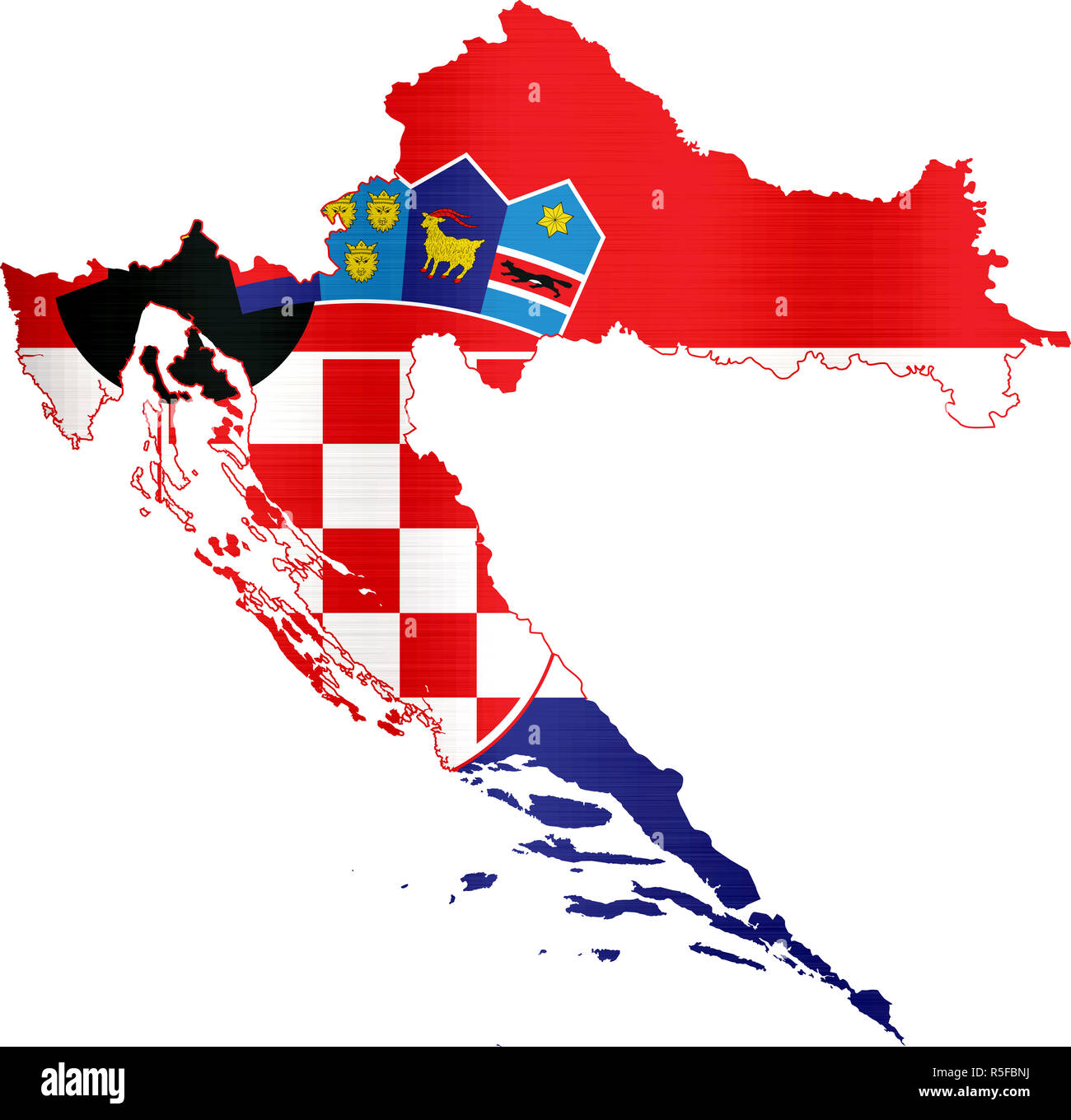 flag map croatia illustration Stock Photo - Alamy