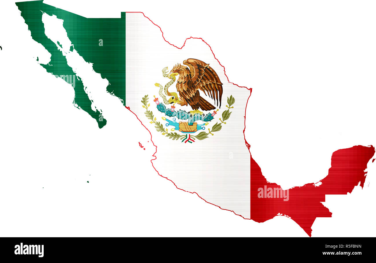 flag map mexico illustration Stock Photo - Alamy