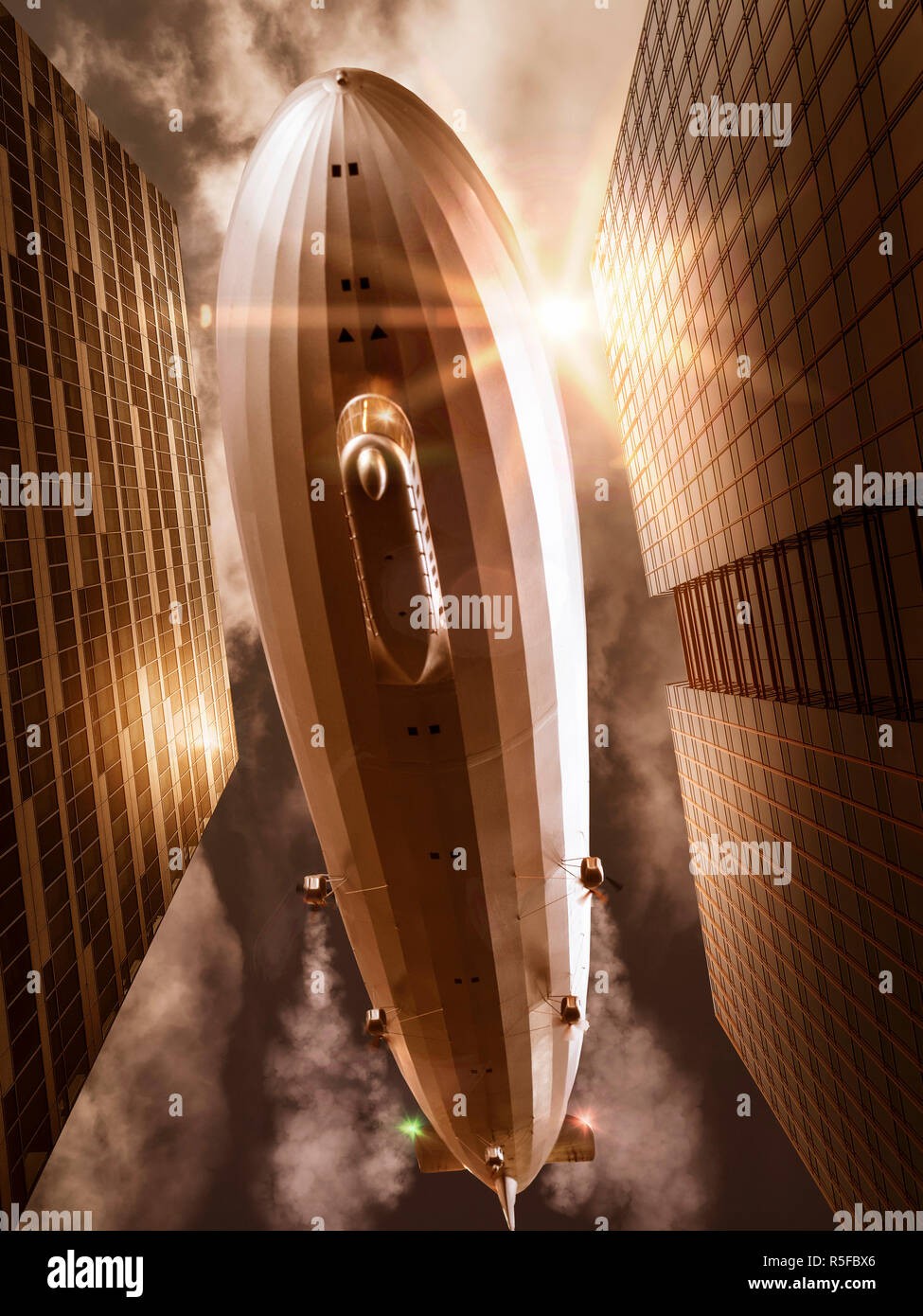 Zeppelin over city hi-res stock photography and images - Alamy