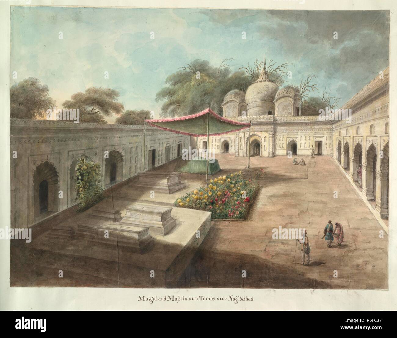 Courtyard to a Muslim shrine. 1814-1815. A courtyard of a Muslim shrine ...