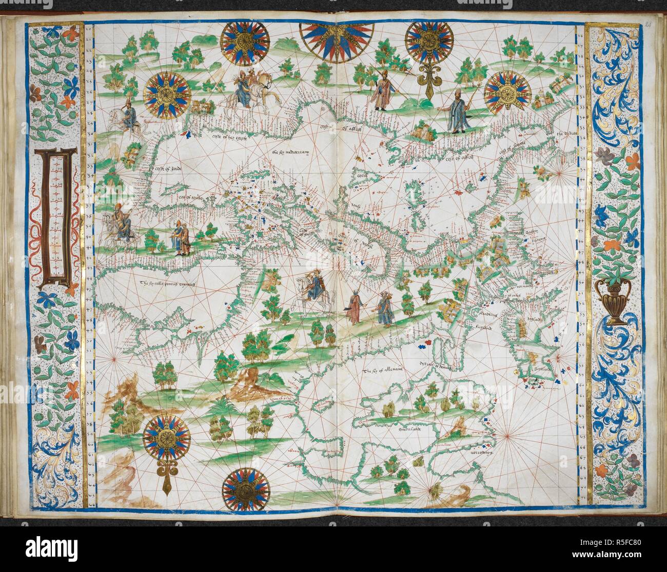 Map of Europe, from the British Isles and Scandanavia, to the north ...