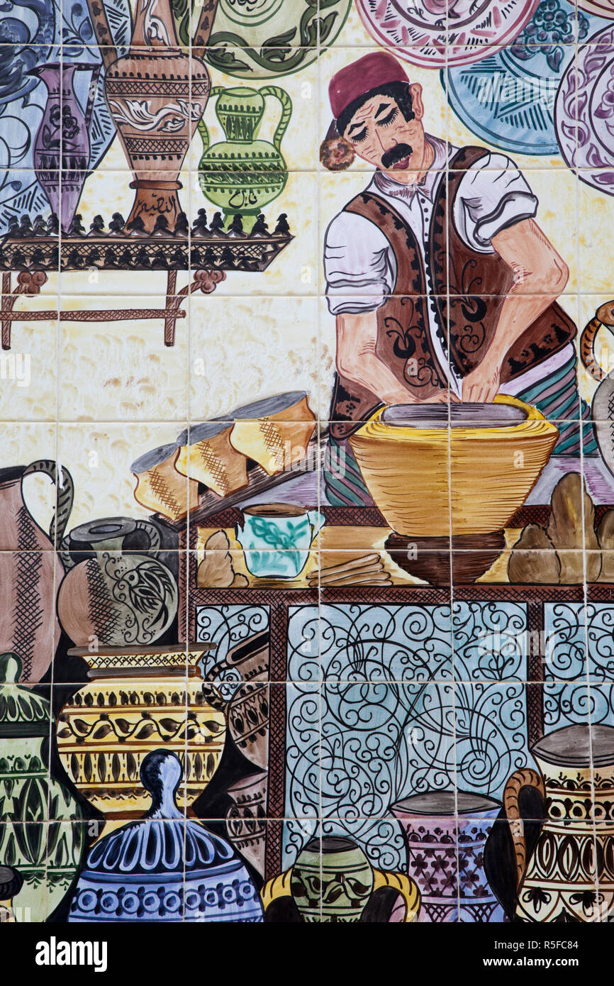 Tunisia, Cap Bon, Nabeul, biggest Tunisian ceramics center, pottery ...