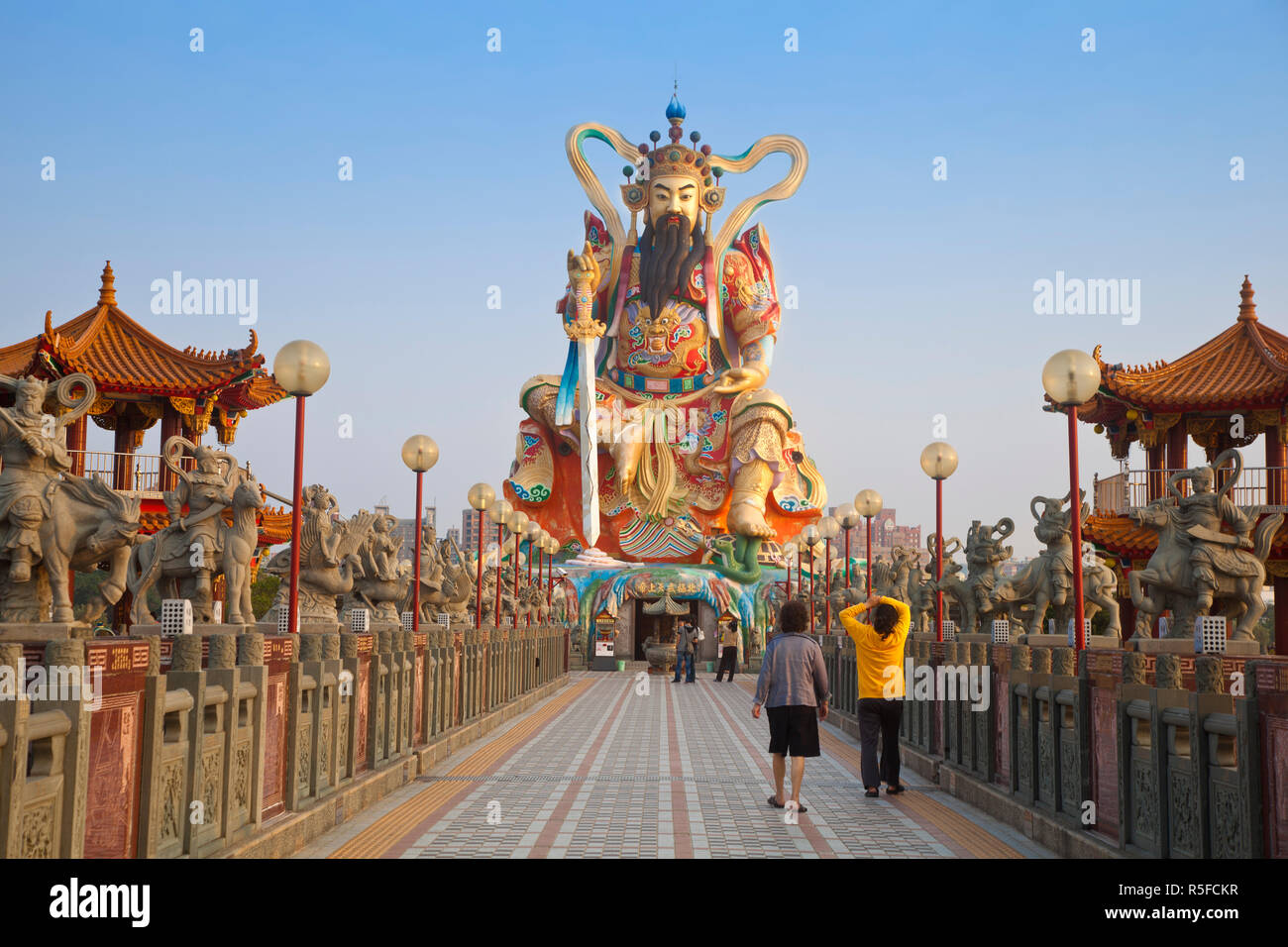 Taiwan, Kaohsiung, Lotus pond, Giant 72 meter high statue of Syuan Tian ...