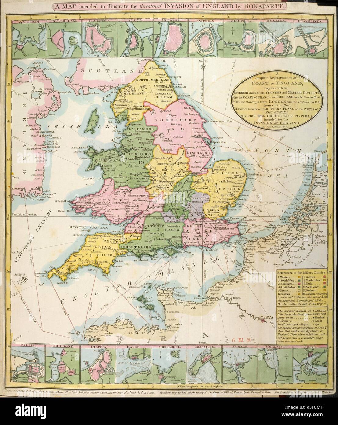 19th century map english channel hi-res stock photography and images ...
