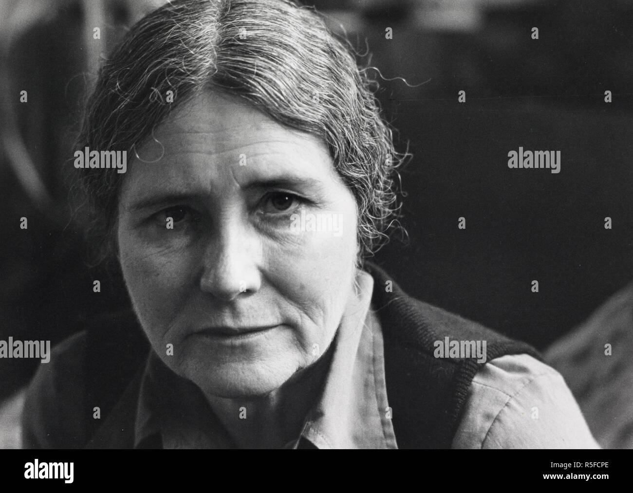 Doris Lessing 1975. Monochrome. Source: FG2138-2-5a Stock Photo - Alamy