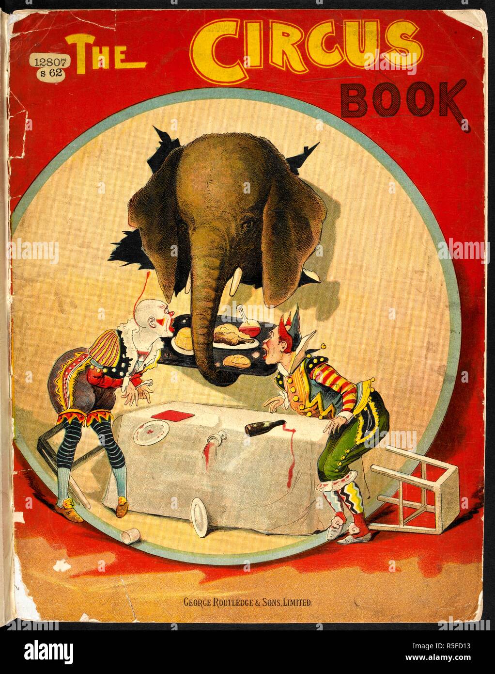 An amusing cover showing an elephant taking a meal from two clowns. The ...