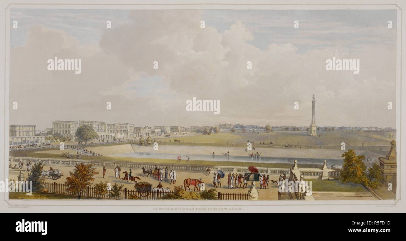 Chowringhee Road. Views Of Calcutta And Its Environs. London, 1848 ...