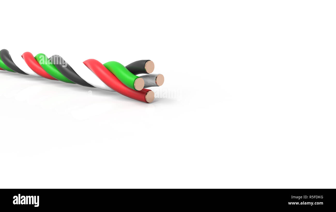 3d rendering of wires isolated on the white background Stock Photo - Alamy
