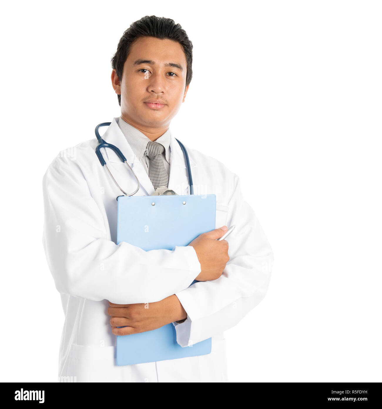 Medical doctor holding clipboard Stock Photo - Alamy