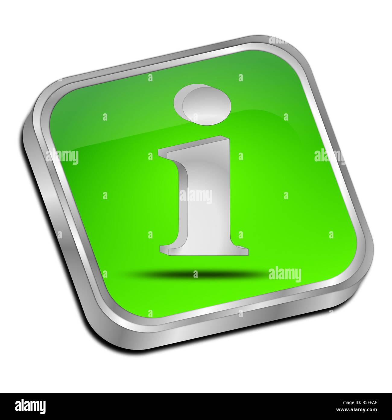 glossy green Information Button - 3D illustration Stock Photo - Alamy