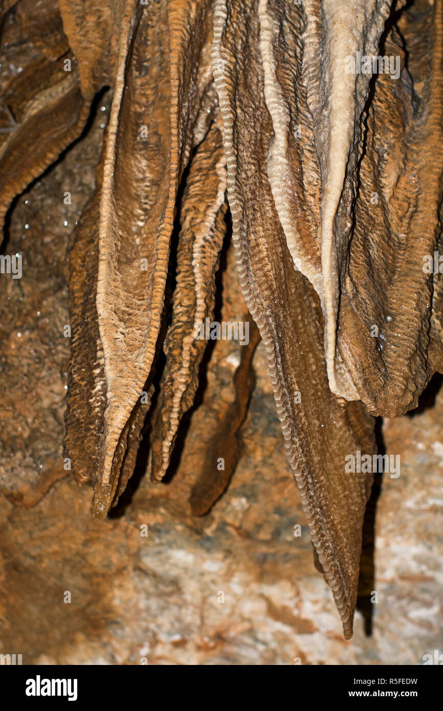 Crystal Cave Kanchanaburi orange color geological pointed Stock Photo ...