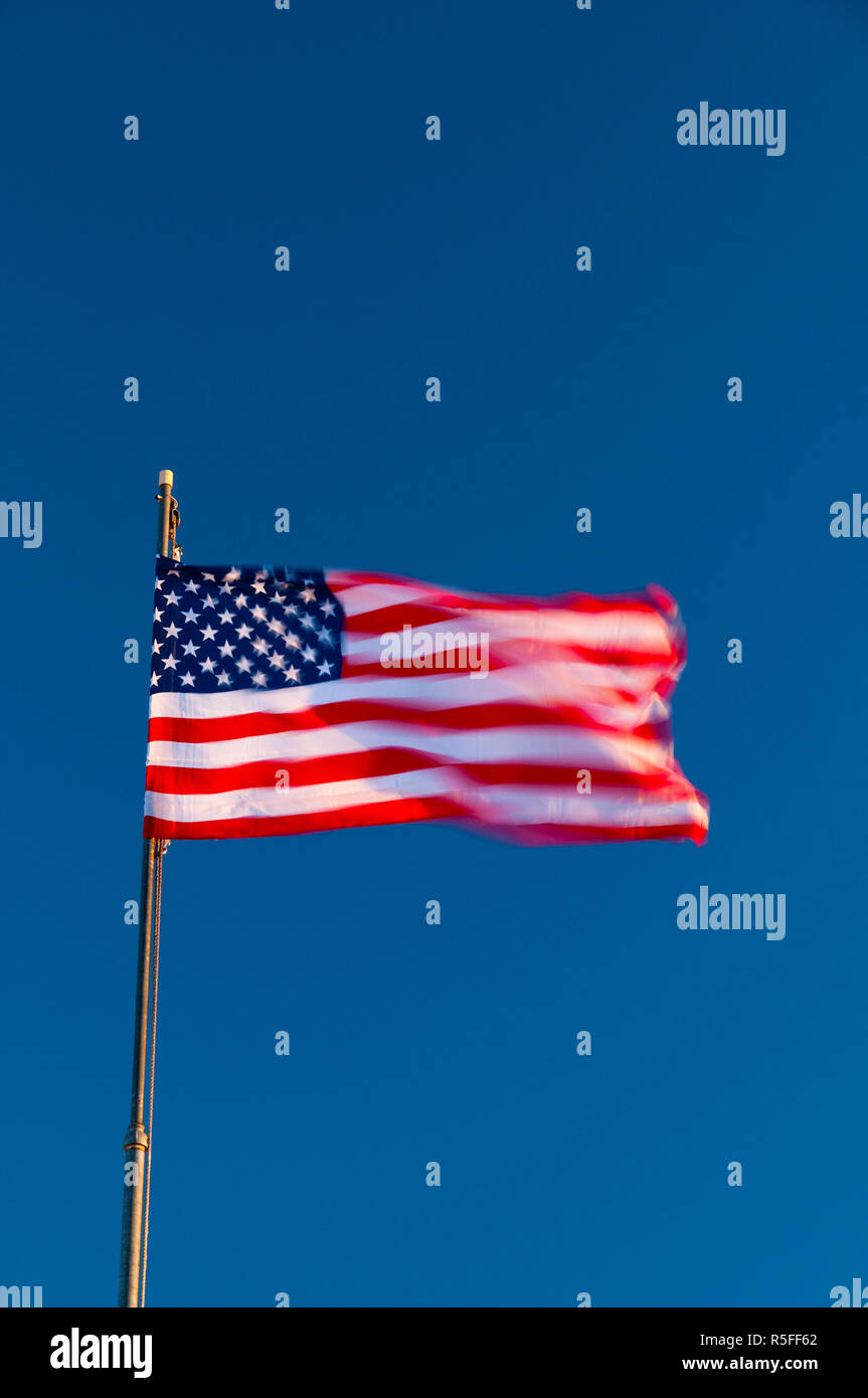 USA, California, Route 66, Barstow, Route 66 Motel, Stars and Stripes ...