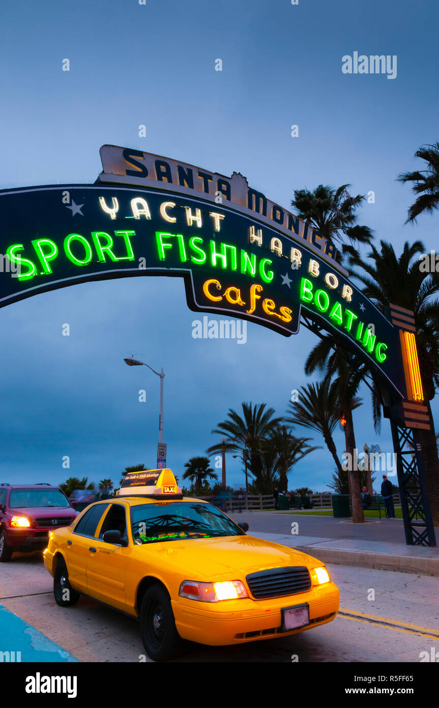 Neon sign santa monica pier hi-res stock photography and images - Alamy