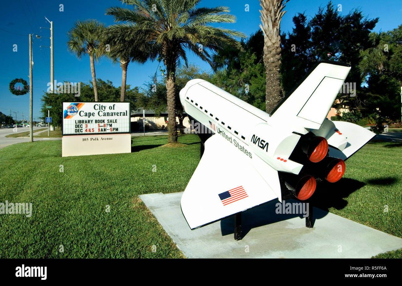 USA, Florida, City of Cape Canaveral, Space Shuttle Replica, NASA Stock ...