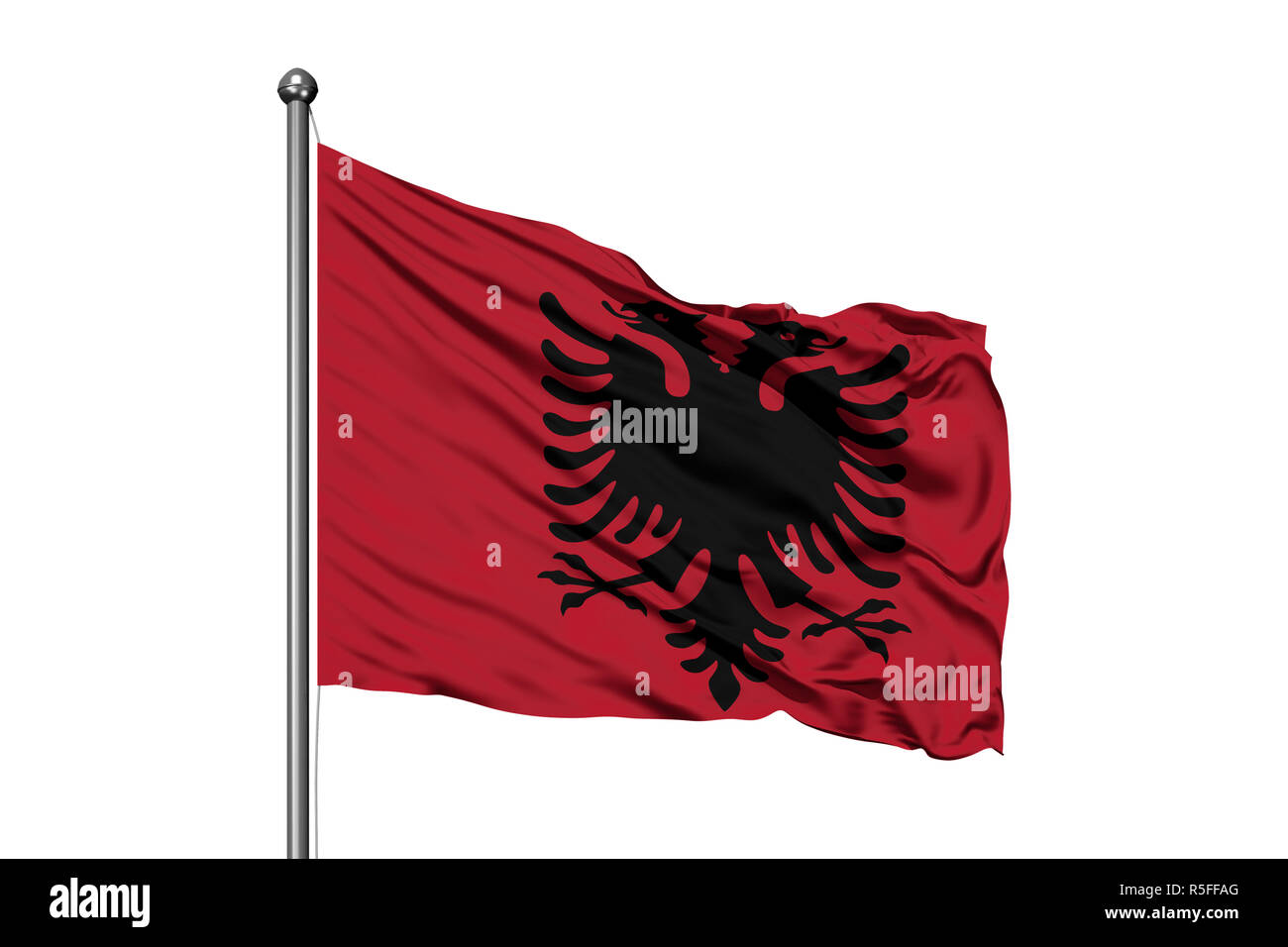 Albania official national waving Cut Out Stock Images & Pictures - Alamy