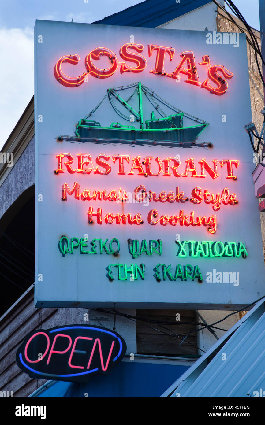 USA, Florida, Tarpon Springs, Greek sponge fishing town, Costa's Greek ...