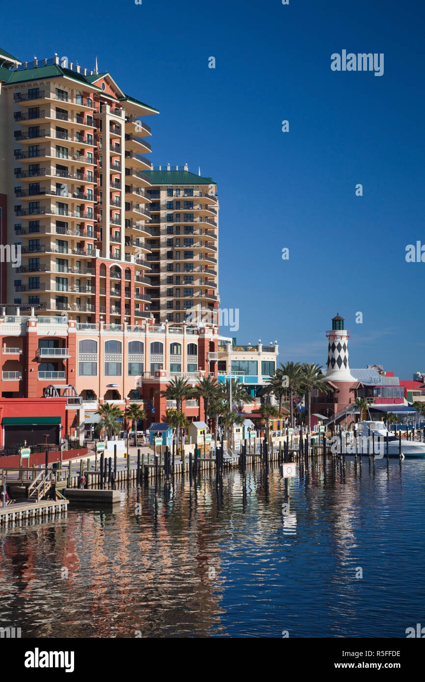 USA, Florida, Florida Panhandle, Destin, Harborwalk Village Stock Photo ...